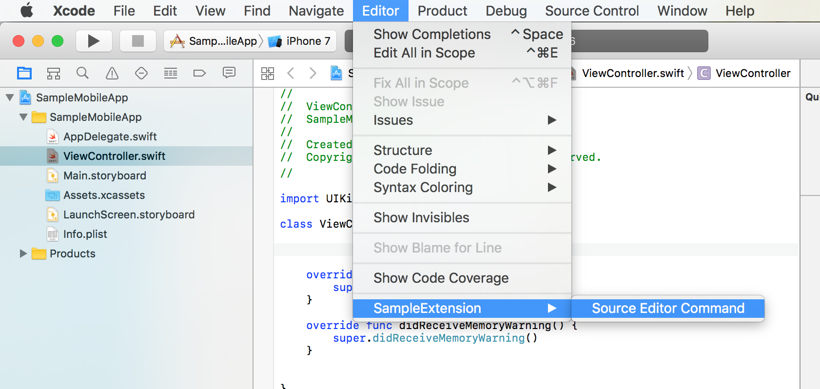 Xcode Source Editor Extension を使った Xcode プラグインの作り方 | DevelopersIO