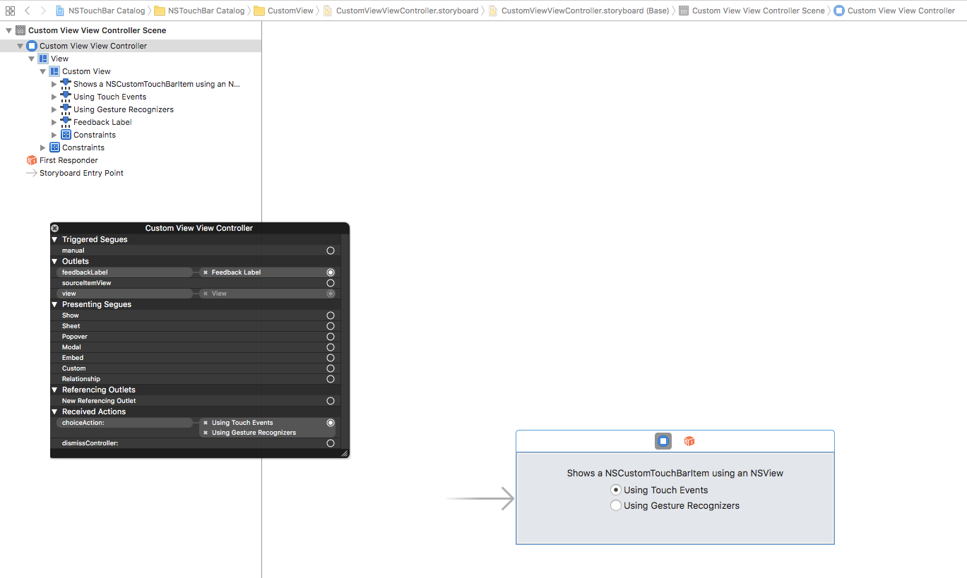 [Xcode 8.1] サンプルコードからTouchBarのAPIを理解する#5 NSTouchBar CatalogのCustom Viewの構造と処理 | DevelopersIO