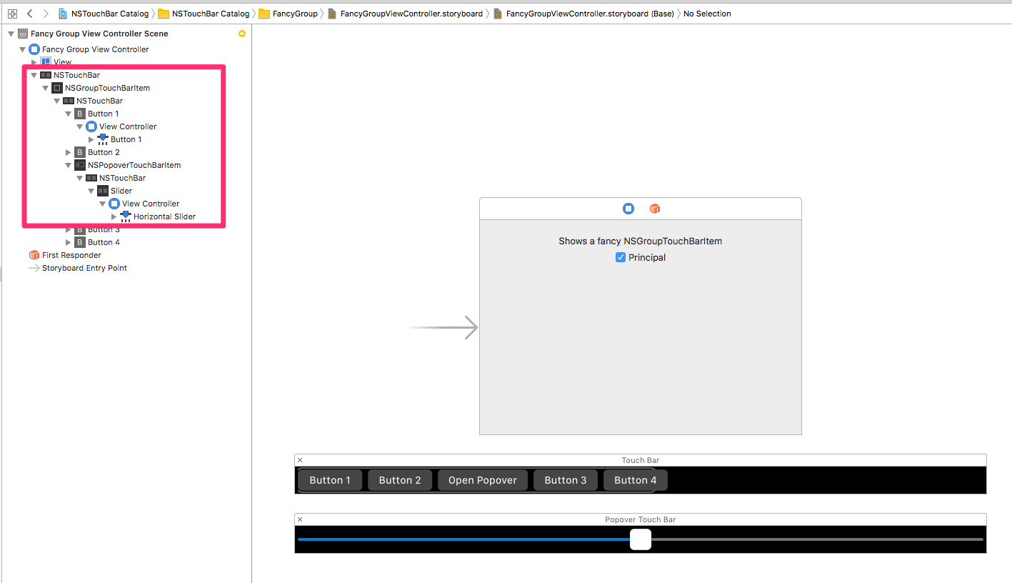 [Xcode 8.1] サンプルコードからTouchBarのAPIを理解する#4 NSTouchBar CatalogのFancy Groupの構造と処理 | DevelopersIO