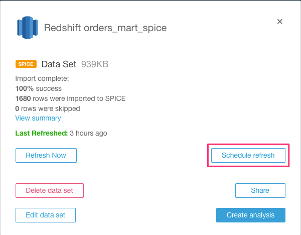 Amazon QuickSight: SPICEデータセットがスケジュールリフレッシュに対応しました | DevelopersIO