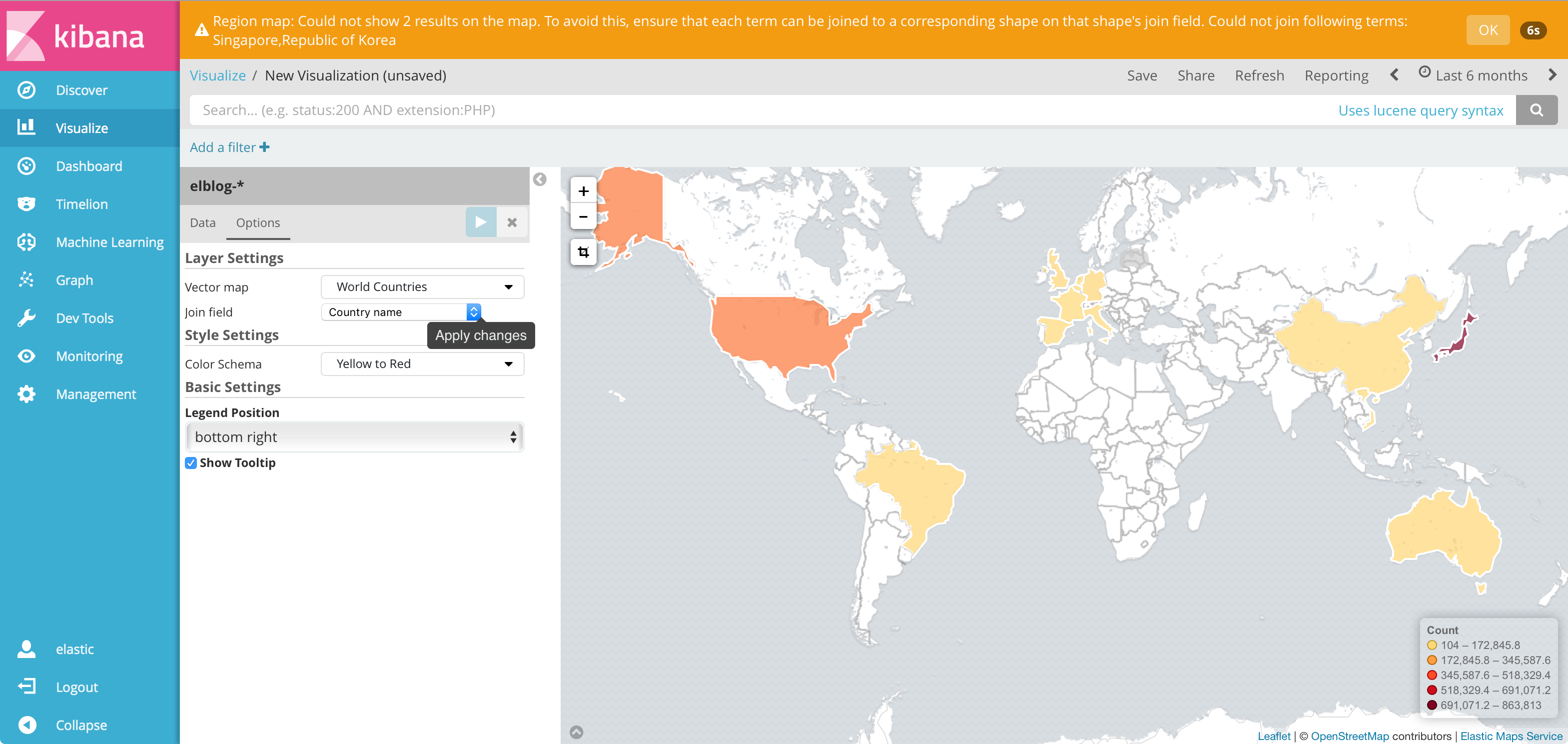 Kibana 5.5.0 の新機能の Region Map を試してみた | DevelopersIO