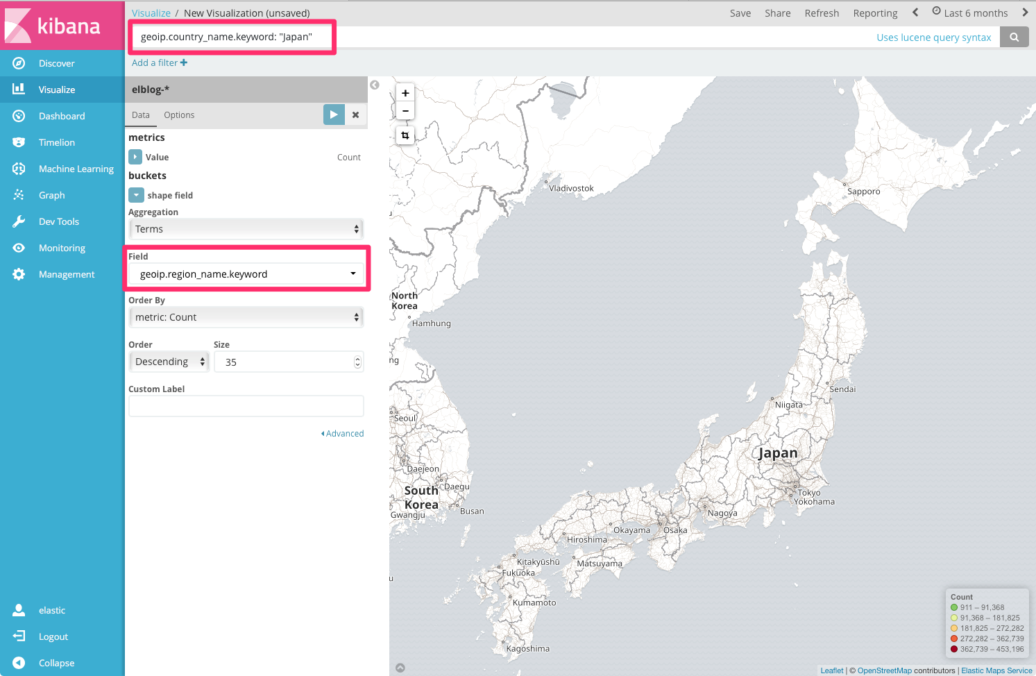Region Map で都道府県のデータを描画してみた #Kibana | DevelopersIO