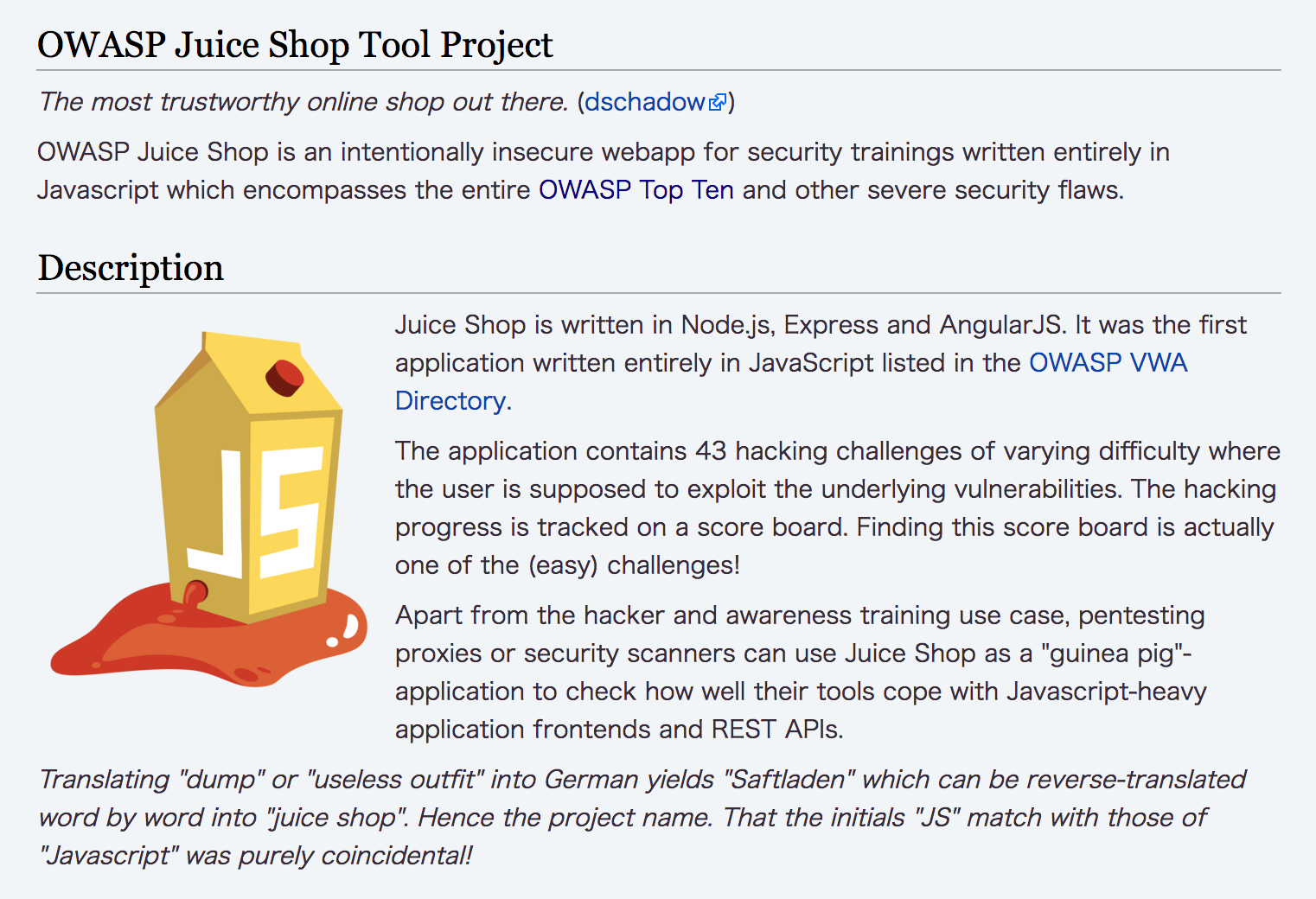 OWASPが公開している”セキュアではない”Webアプリ「OWASP Juice Shop」を試してみる | DevelopersIO
