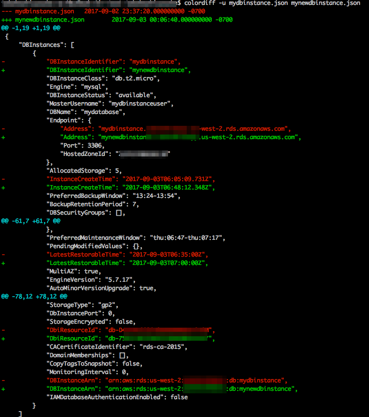 AWS CLIの実行結果の比較をcolordiffコマンドで確認する | DevelopersIO