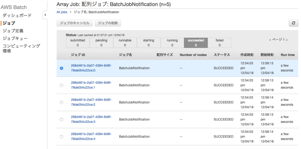 Step FunctionsからAWS Batchの配列ジョブを実行してみる – パラメータの渡し方 #reinvent | DevelopersIO