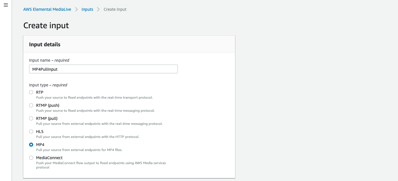AWS Elemental MediaLiveでMP4ファイルからライブ配信してみた | DevelopersIO