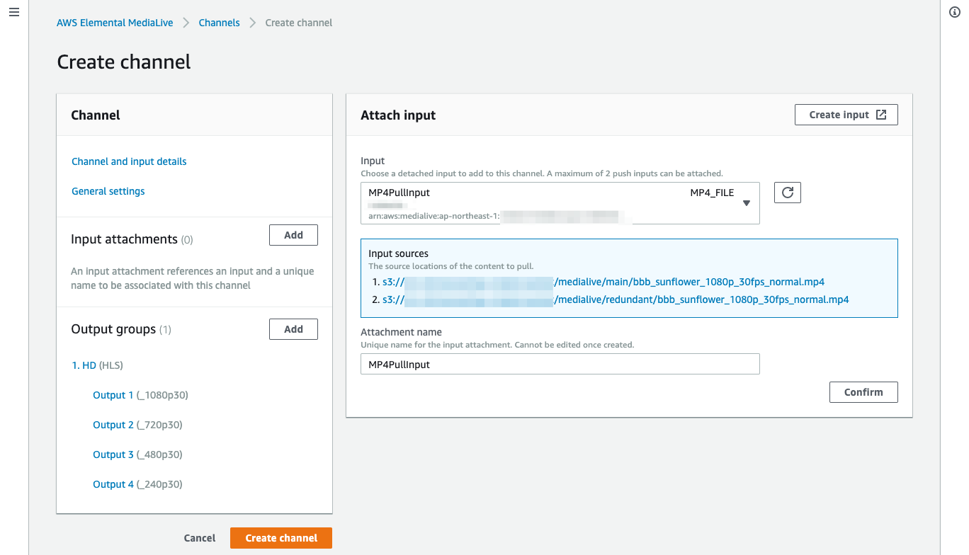 AWS Elemental MediaLiveでMP4ファイルからライブ配信してみた | DevelopersIO
