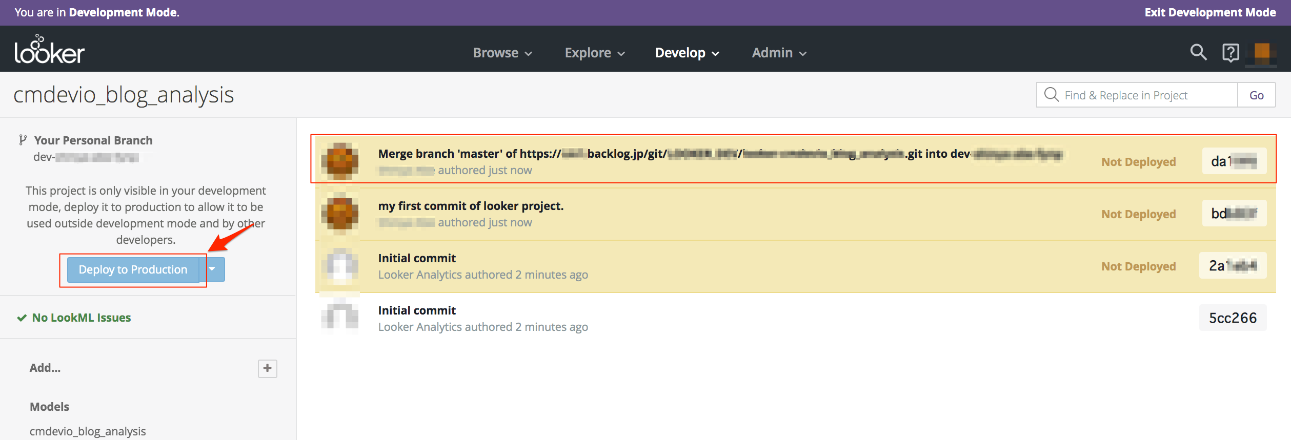 LookerのプロジェクトをGitリポジトリと連携する #looker | DevelopersIO