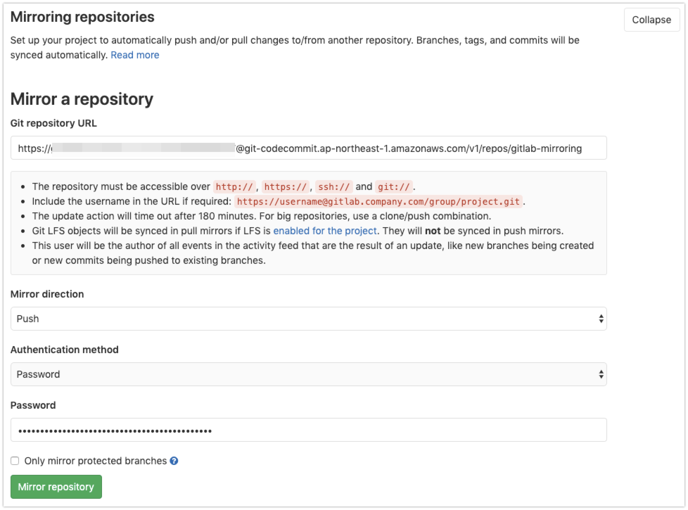 GitLabリポジトリをCodeCommitリポジトリにミラーリングする | DevelopersIO