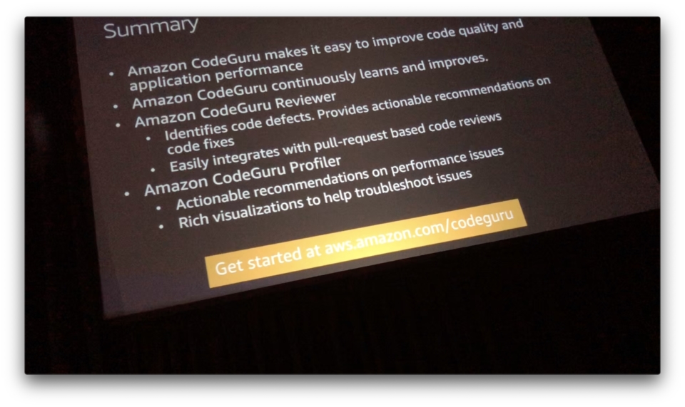 [レポート]Amazon CodeGuruの概要： 自動コードレビュー＆アプリケーションパフォーマンスのリコメンデーション #DOP211 #reinvent | DevelopersIO