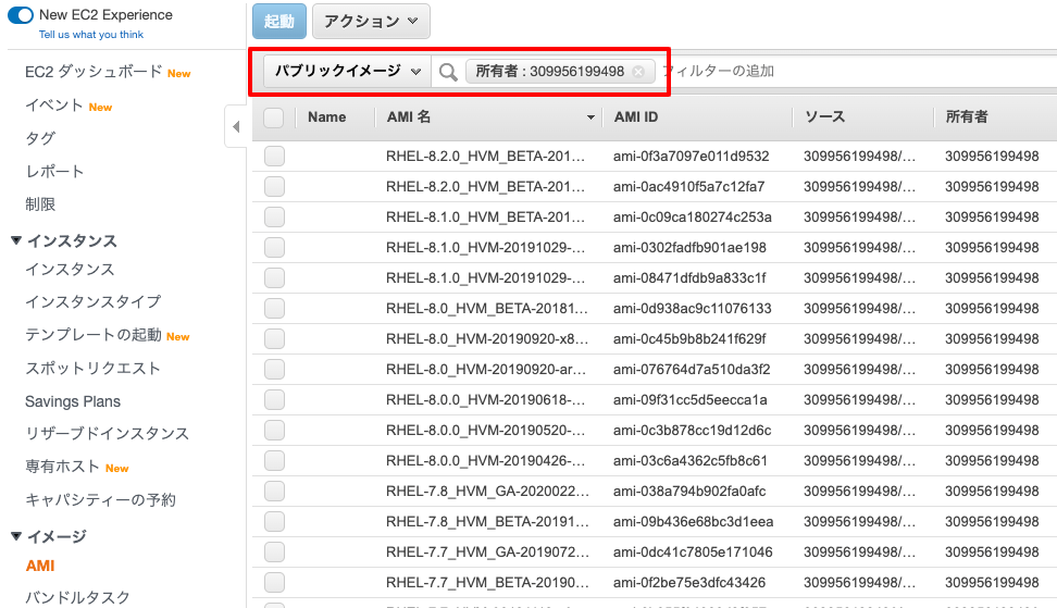 Red Hat 社から公式に提供されている Red Hat Enterprise Linux (RHEL) の AMI の ID の見つけ方を ...