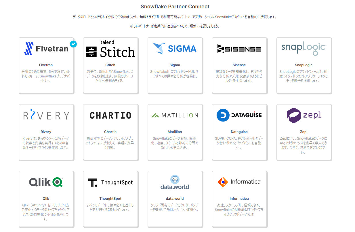 Snowflake の Partner Connect で Fivetran のトライアルを始める | DevelopersIO