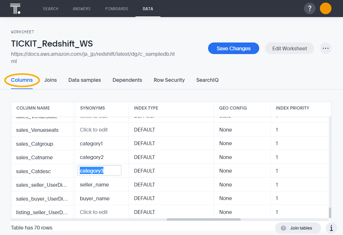 ThoughtSpotのワークシートを使ってみる | DevelopersIO