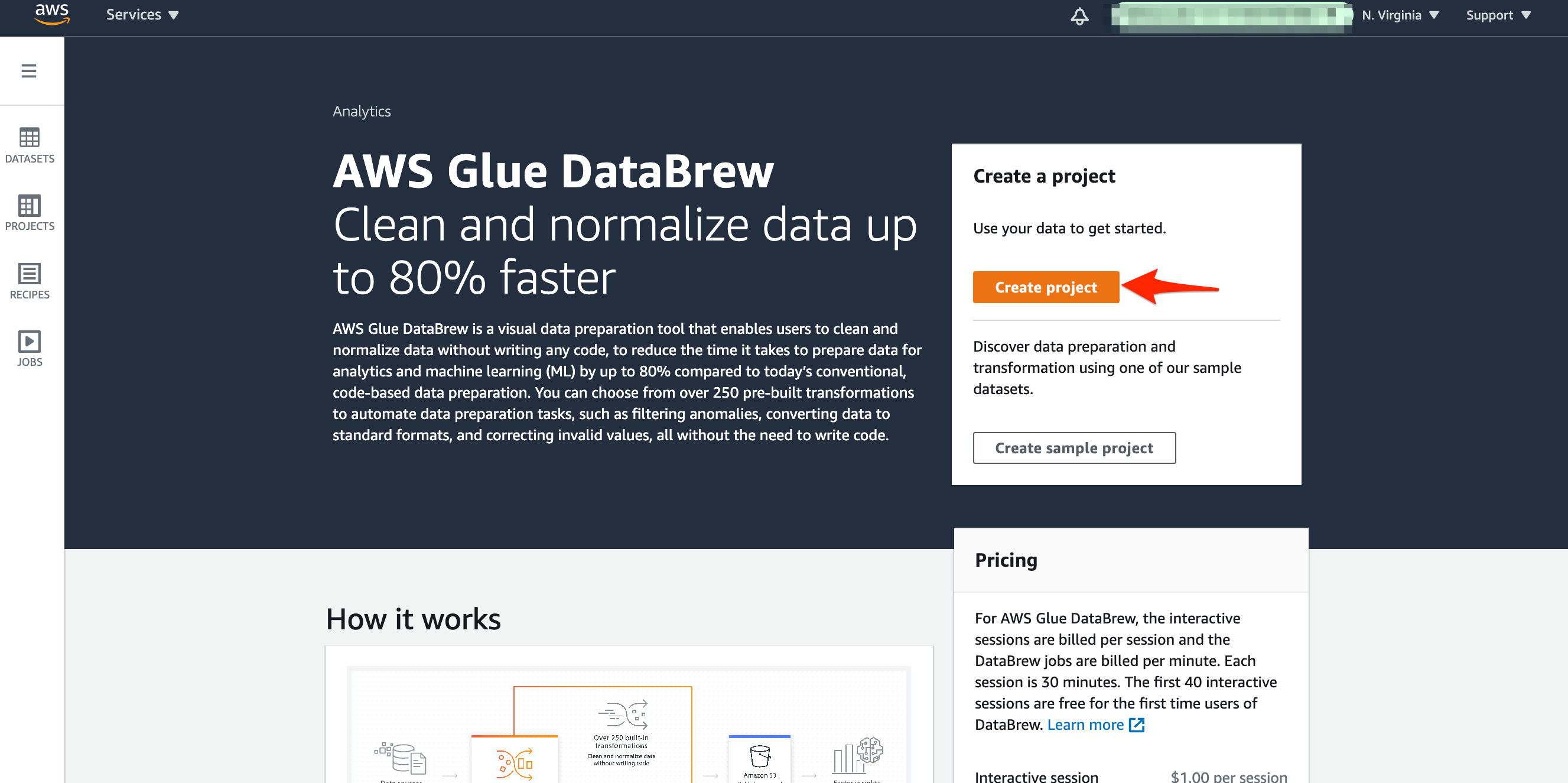 AWS Glue DataBrew入門チュートリアル実践 #1 – 事前準備とプロジェクトの作成 | DevelopersIO
