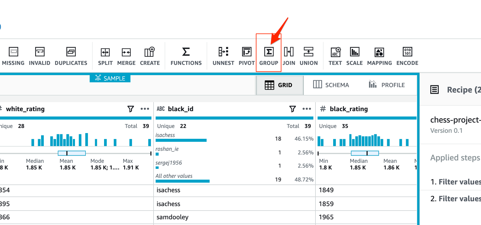 AWS Glue DataBrew入門チュートリアル実践 #2 – “レシピ” を定義してデータを集約・加工する | DevelopersIO