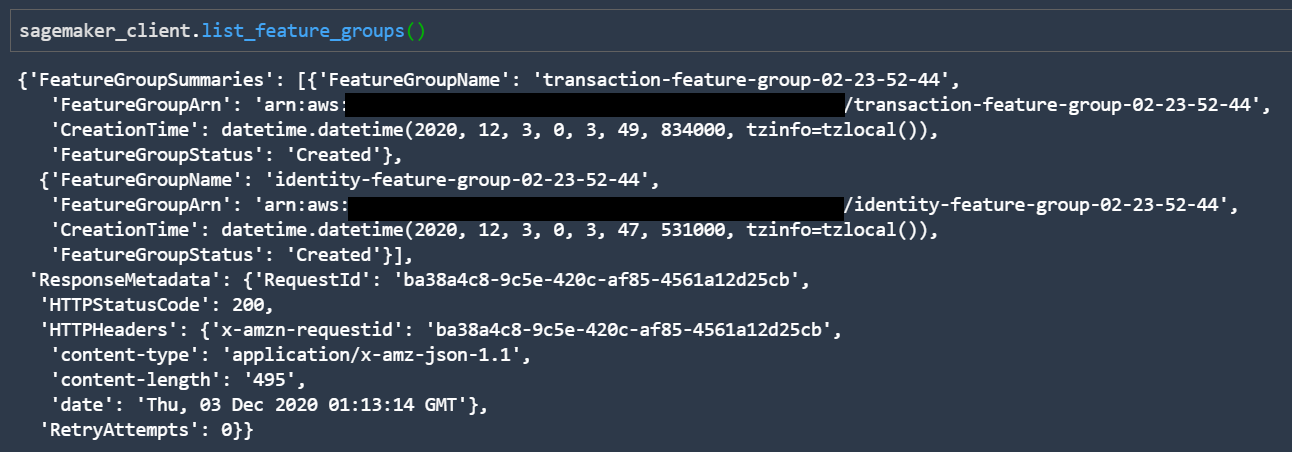 Amazon SageMaker Feature StoreのExampleを実行してみた | DevelopersIO