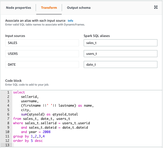 [新機能]AWS Glue Studio Spark SQLクエリを使用した変換が可能になりました | DevelopersIO