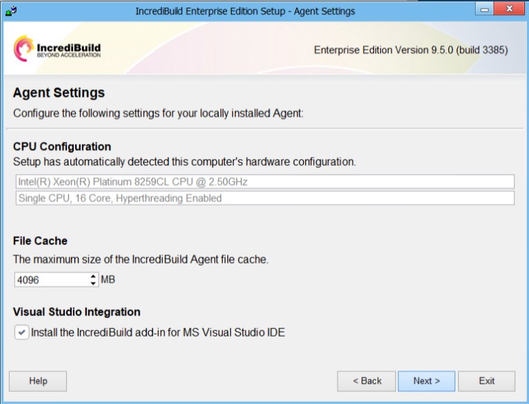 Incredibuild Agent とは: Incredibuild 構成 – VOSAD
