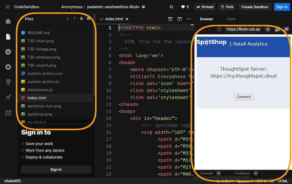 ThoughtSpot Everywhere（埋め込み）のチュートリアルをCodeSandboxでやってみた | DevelopersIO