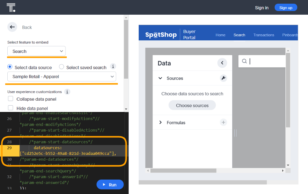 ThoughtSpot Everywhere（埋め込み）のチュートリアルをCodeSandboxでやってみた | DevelopersIO