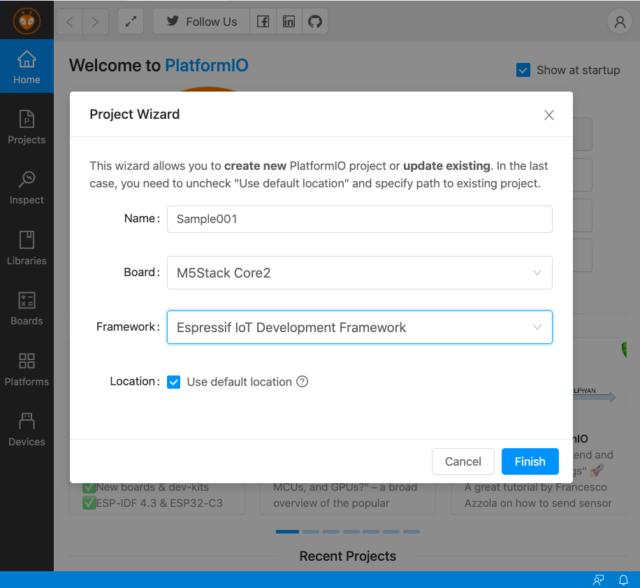 Visual Studio Code + PlatformIO 環境で M5Stack Core2 for AWS でHello Worldしてみました | DevelopersIO