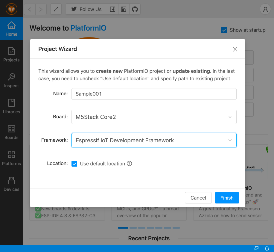 Visual Studio Code + PlatformIO 環境で M5Stack Core2 for AWS でHello Worldしてみました | DevelopersIO