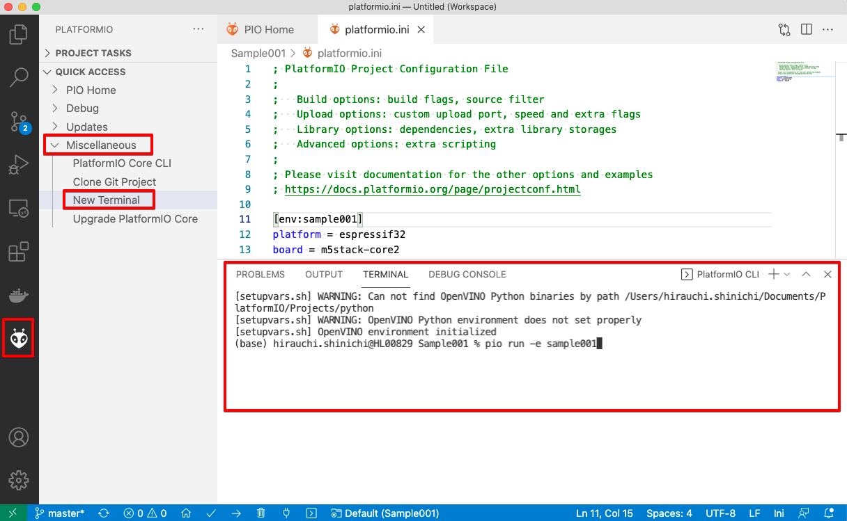 Visual Studio Code + PlatformIO 環境で M5Stack Core2 for AWS でHello Worldしてみました | DevelopersIO