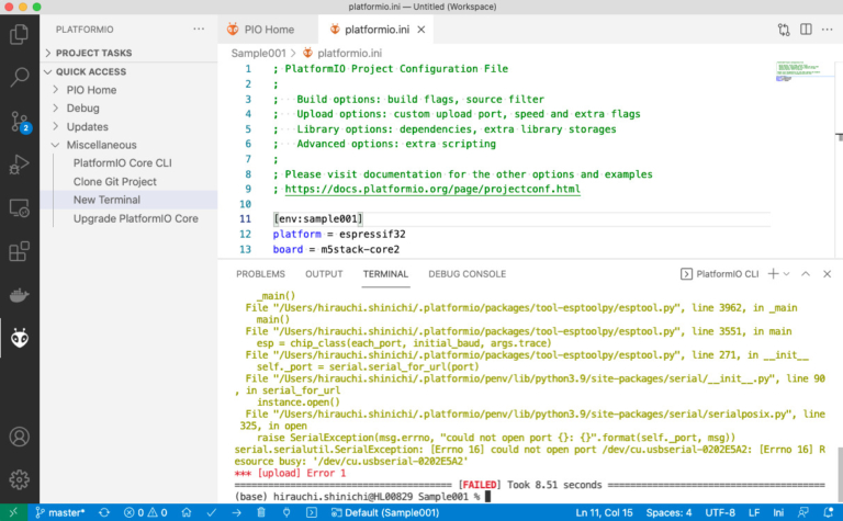 Visual Studio Code + PlatformIO 環境で M5Stack Core2 for AWS でHello Worldしてみました | DevelopersIO