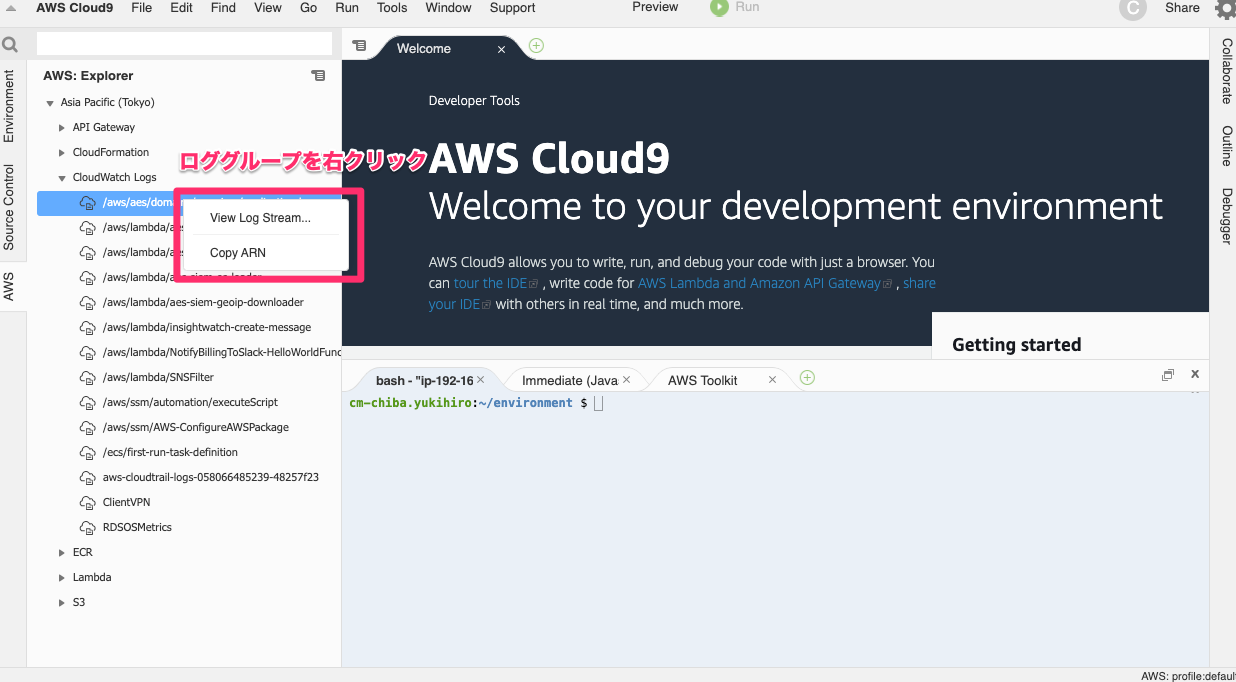[アップデート] AWS Cloud9 がまた少し便利になりました (CloudWatch Logs、S3、インスタンスプロファイル) | DevelopersIO