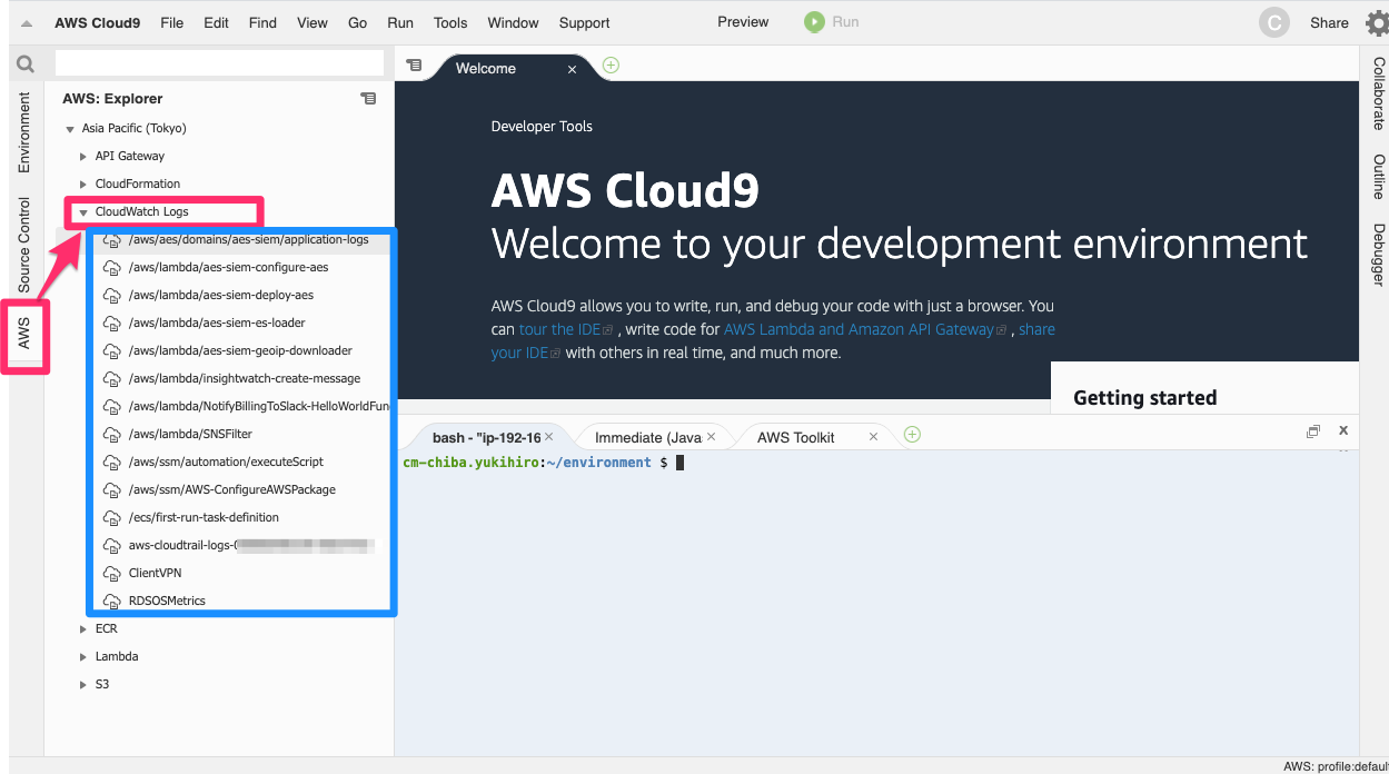 [アップデート] AWS Cloud9 がまた少し便利になりました (CloudWatch Logs、S3、インスタンスプロファイル) | DevelopersIO