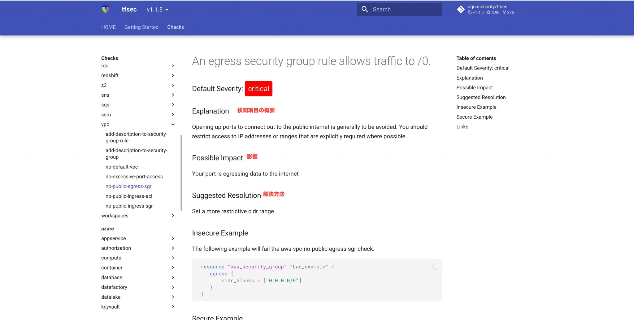 【tfsec】Terraformの静的セキュリティスキャンを行ってみよう！ | DevelopersIO