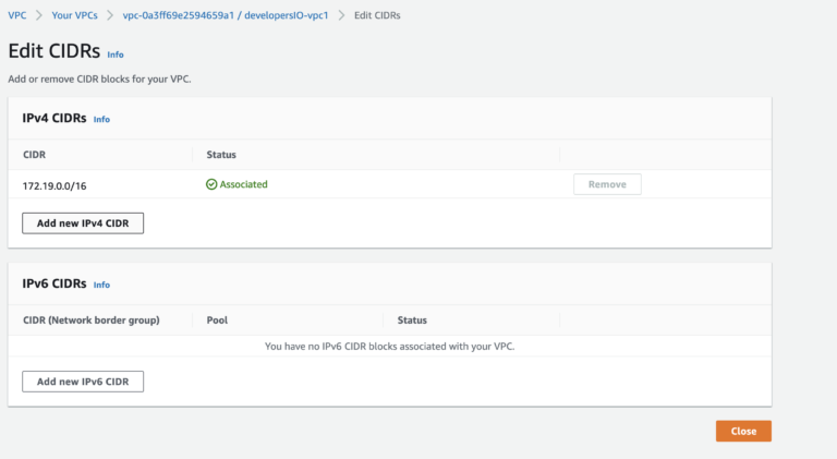I tried to add and remove secondary CIDR in an existing Amazon VPC | DevelopersIO