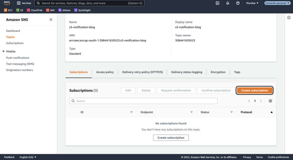 Email Notification using SNS and S3 event notification when Object is Uploaded in a S3 bucket ...