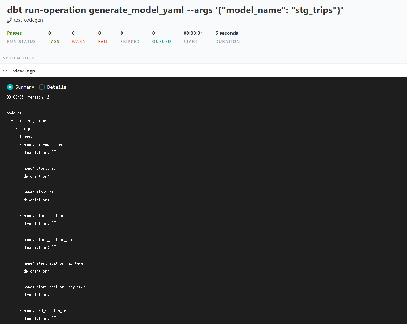 dbtでmodelやsourceのベースとなるコードを自動で生成してくれるpackage「codegen」を試してみた #dbt | DevelopersIO