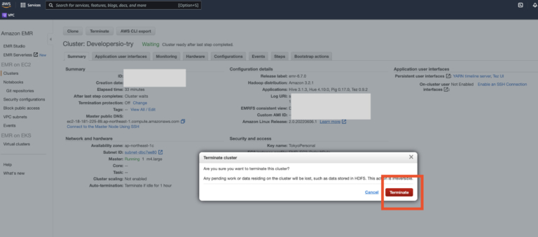 I tried Creating Amazon EMR Cluster | DevelopersIO