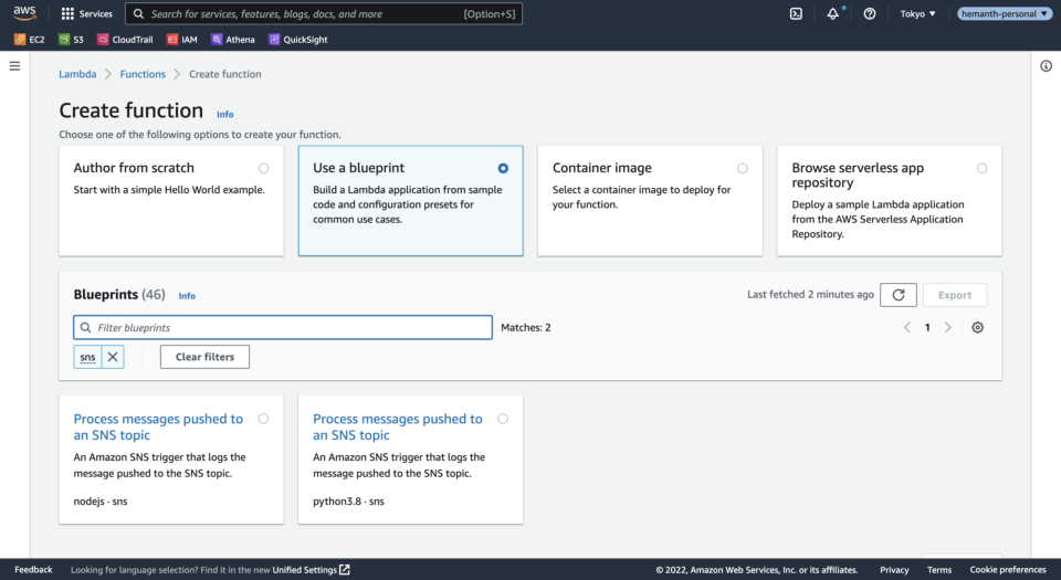 Create Lambda Function to handle the SNS Messages | DevelopersIO