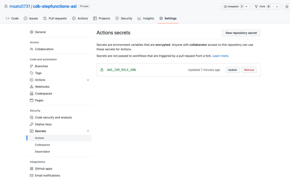Github上のASLファイルの変更をトリガーにしてStepFunctionsを自動デプロイする(Github Actions + AWS CDK) | DevelopersIO