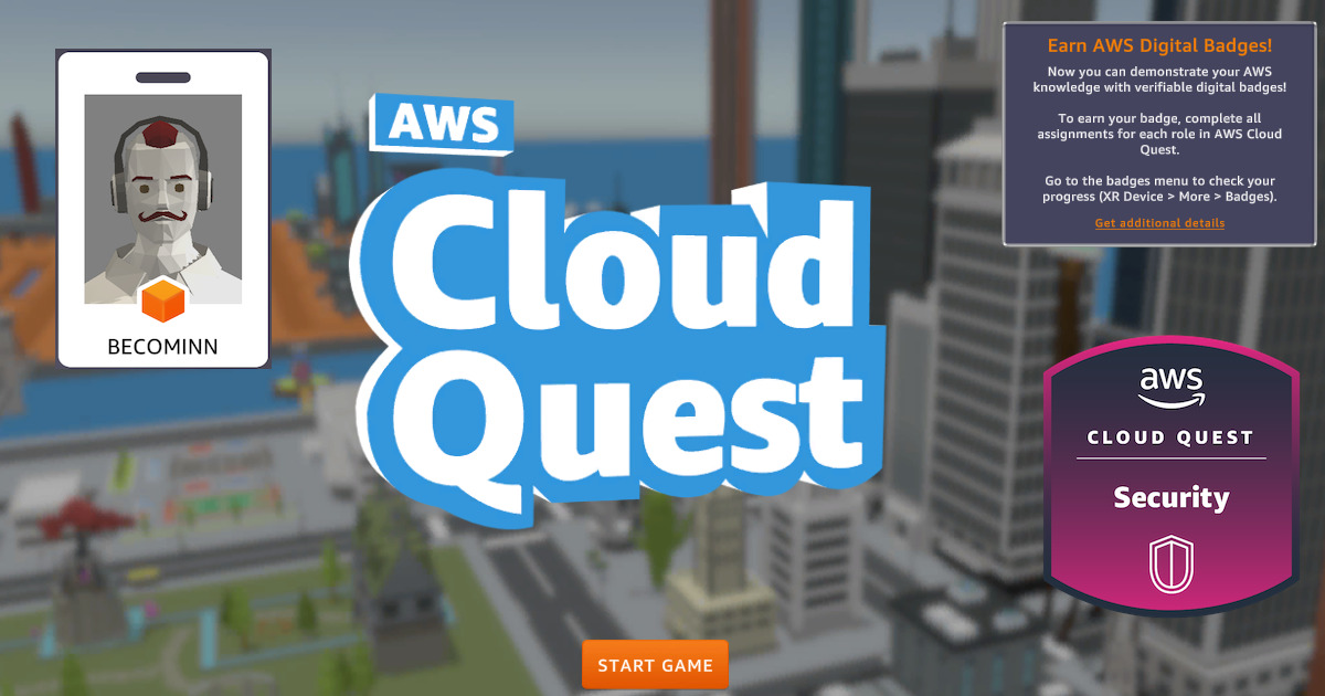[AWS Skill Builder] AWS Cloud QuestのSecurityをやってみた | DevelopersIO