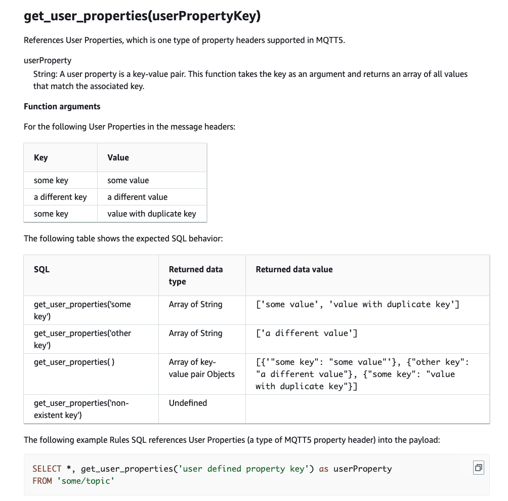 [AWS IoT Core] MQTT v5 で追加されたユーザープロパティを ルール で取得して Lambda で使用してみました | DevelopersIO