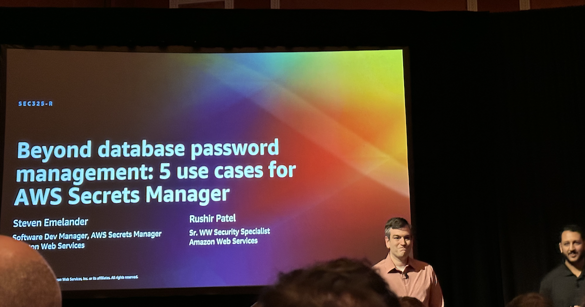 [レポート]Beyond database password management: 5 use case for AWS Secrets Manager #SEC325-R # ...