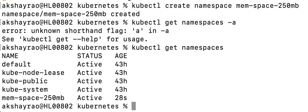 I Tried To Set A Default Memory Requests And Limits For A Namespace