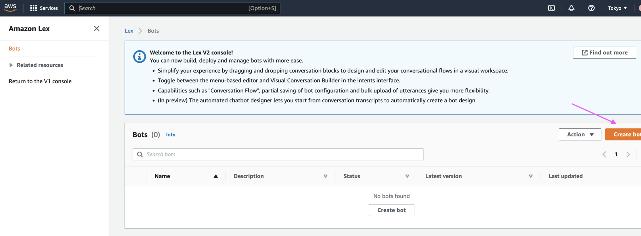 I automated chatbot designer in Amazon Lex | DevelopersIO