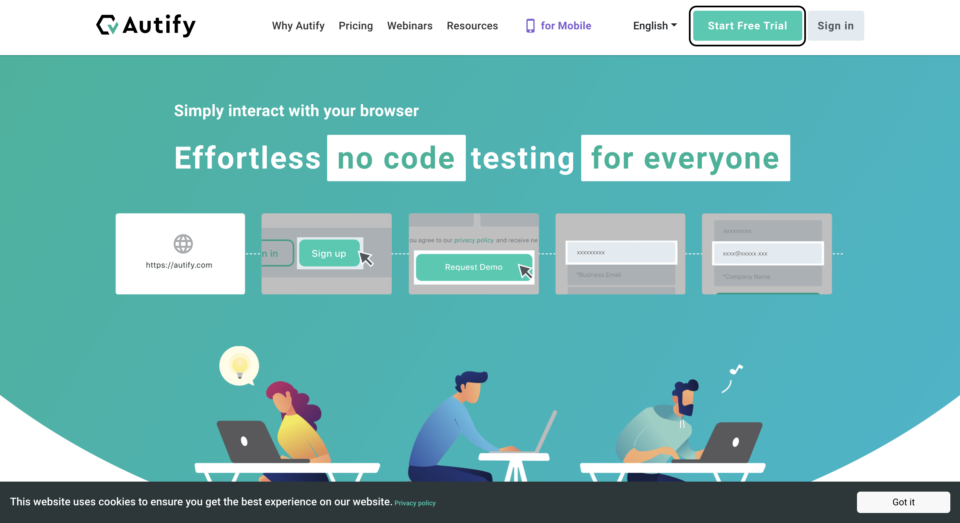 Different ways to create Autify Trial Account | DevelopersIO