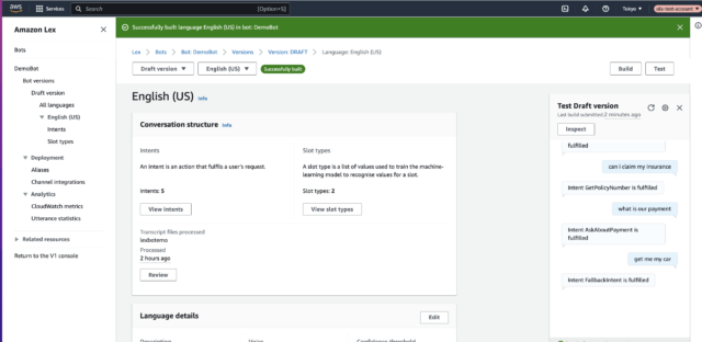 I automated chatbot designer in Amazon Lex | DevelopersIO
