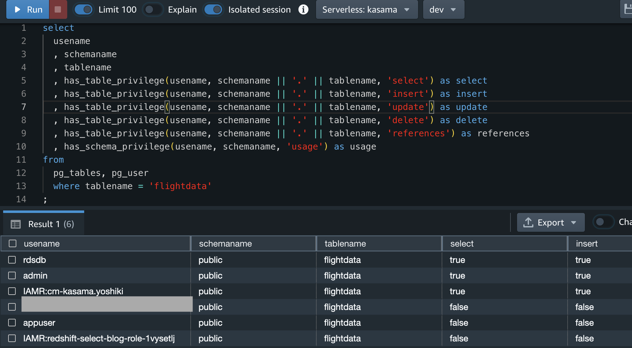 Lambdaamazon Redshift Data Apiからredshift Severlessへリクエストした際に「permission Denied For Relation