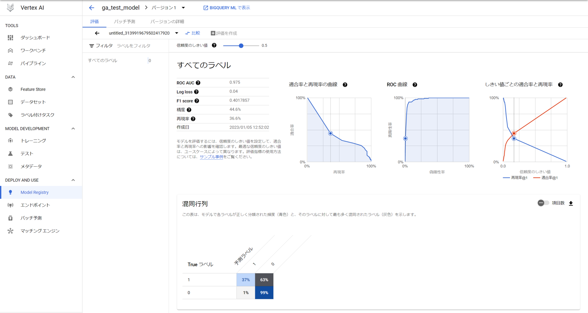BigQuery MLからVertex AIのModel Registryに登録したモデルの評価と更新 | DevelopersIO