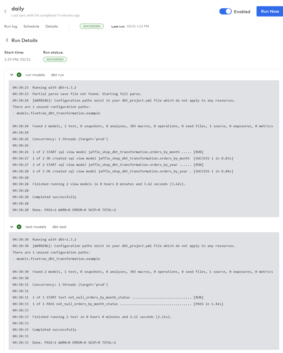Fivetranのdbt Transformationを「Scheduled in Code」の方法で試してみた | DevelopersIO
