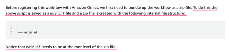 Amazon Omics Workflows ZIP 圧縮したワークフロー定義ファイルのディレクトリ構成を誤った場合のエラーの出力例 | DevelopersIO