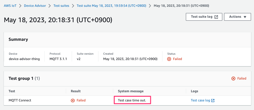 AWS IoT Core Device Advisor で MQTT Connect のテストケースを実施する | DevelopersIO