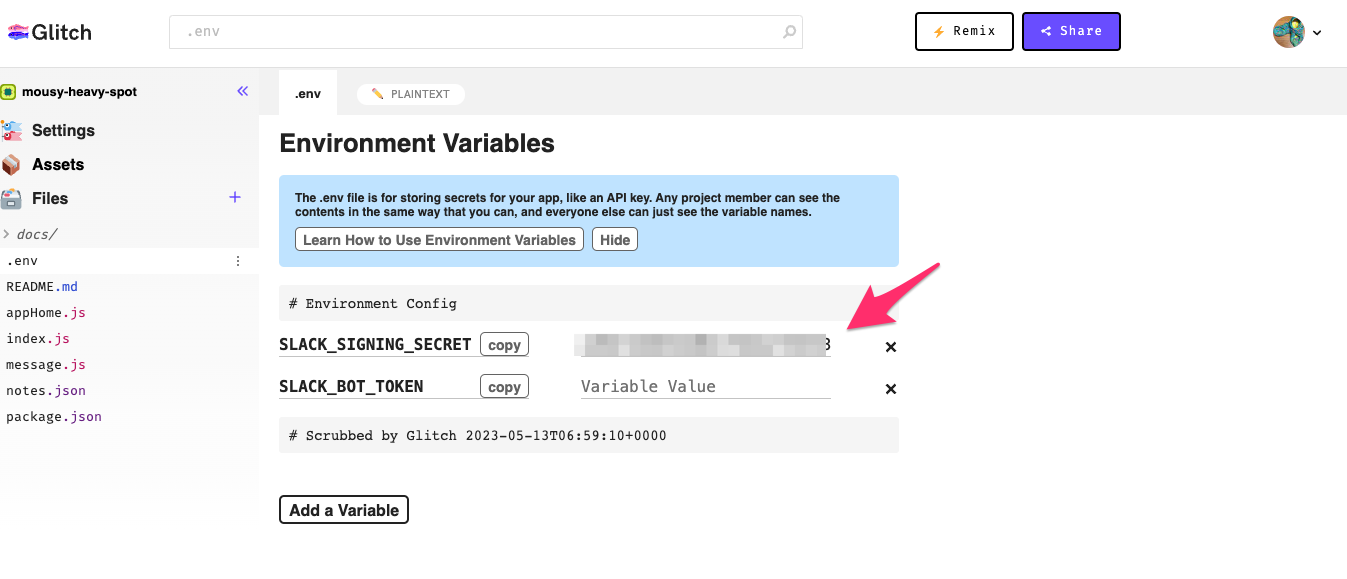 [Slack API] Bolt for JavaScript および Glitch で構築したサーバー環境のエンドポイントを Event Subscriptions に設定する際にハマった ...